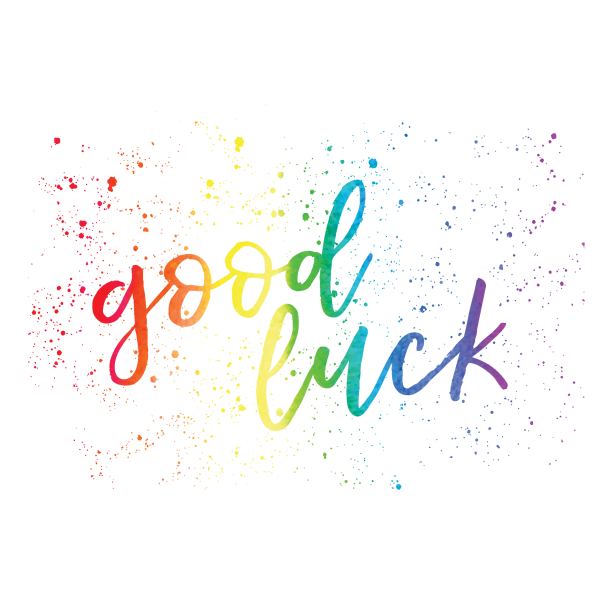 Good Luck - Rainbow Calligraphy - Gift Junction